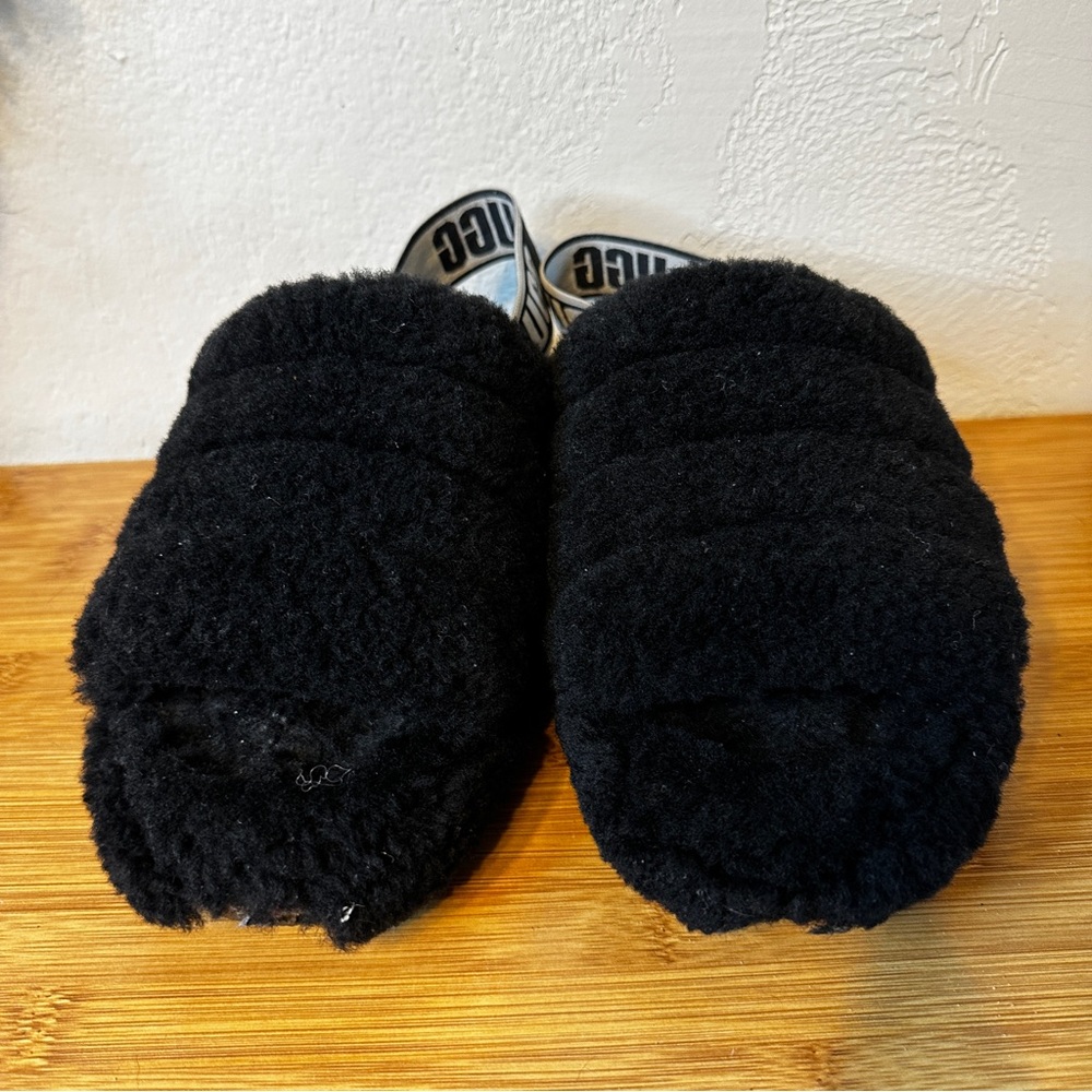 Ugg Black Shearling Fluff Yeah Slide Platform Sandals… - Gem